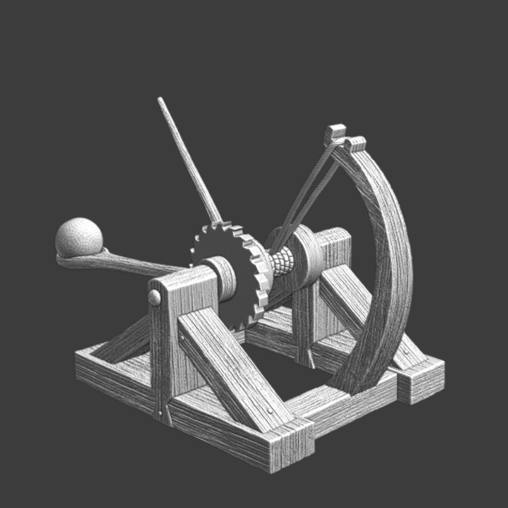 3D Printable Medieval Davinci Catapult - Wargaming Model by Northern Crusades Miniatures